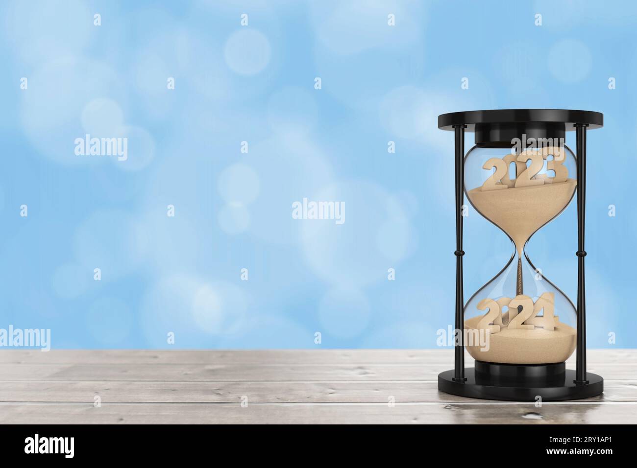 New 2024 Year Concept. Sand Falling in Hourglass Taking the Shape from ...