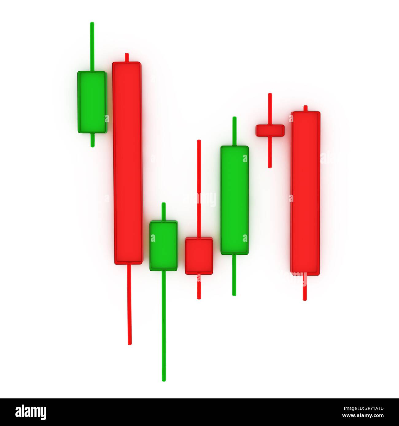Glass Green and Red Trading Financial Candlesticks Pattern Chart on a ...