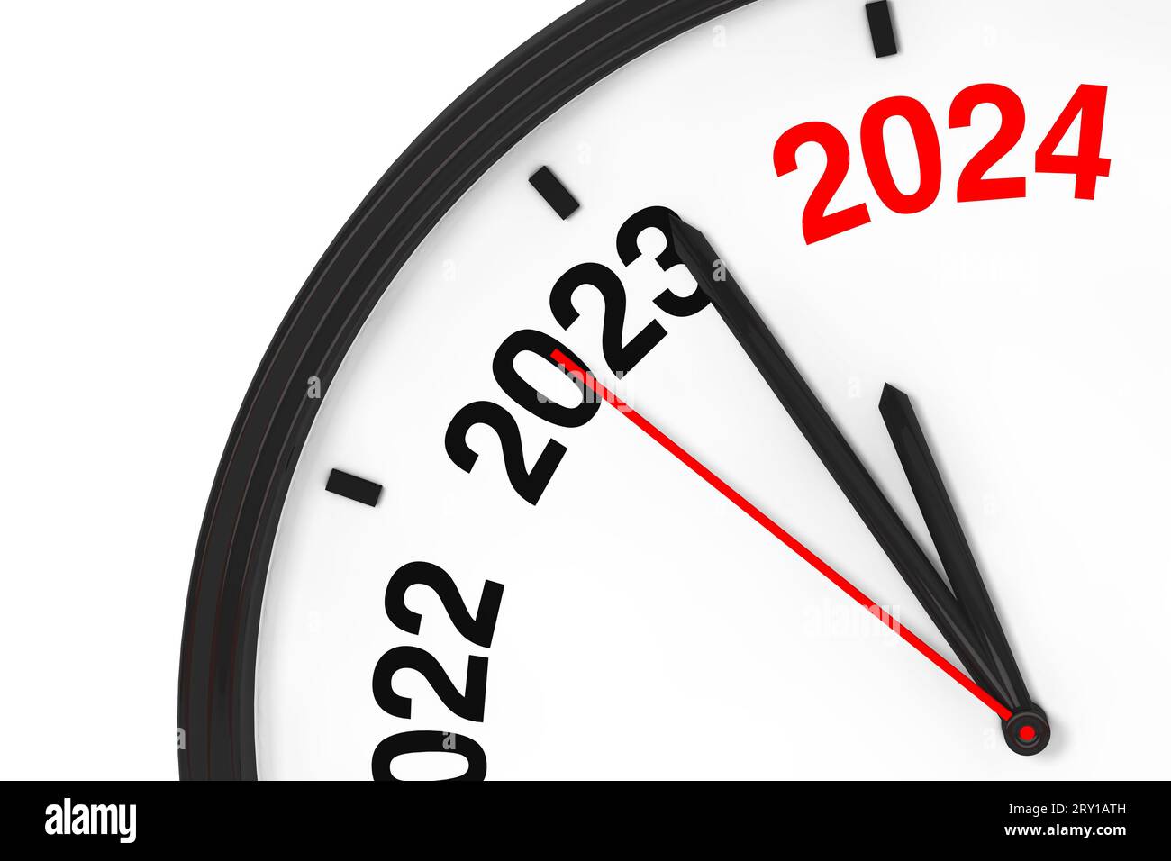 The Year 2024 is Approaching. 2024 Sign with a Clock on a white ...