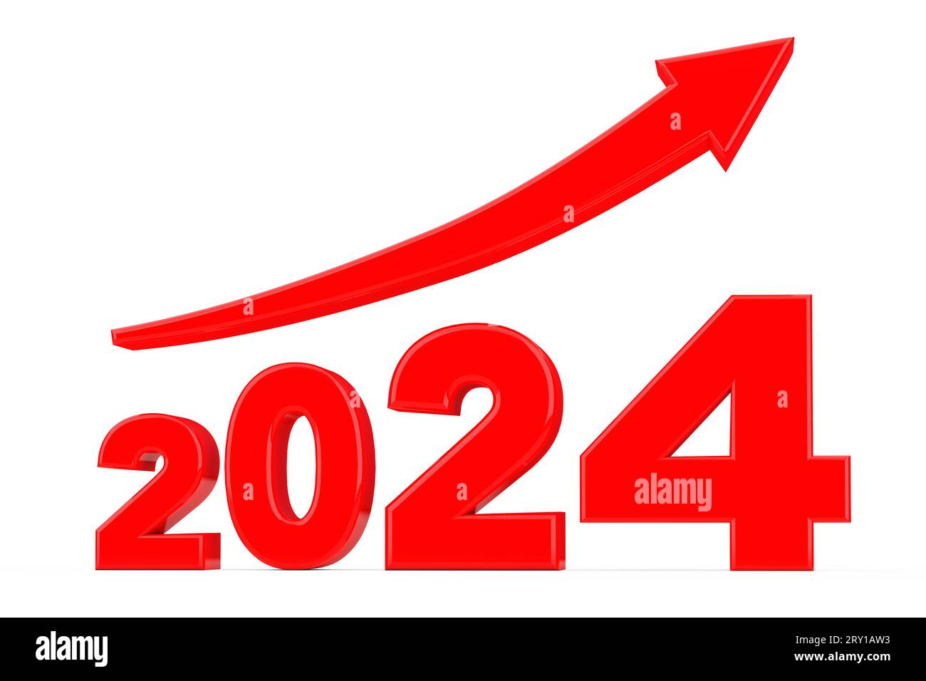 Progress Arrow in New 2024 Year Sign on a white background. 3d ...