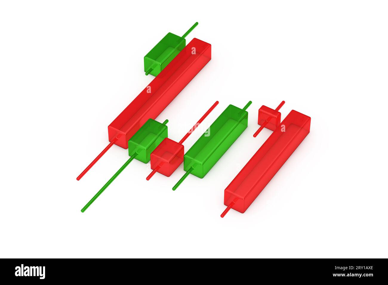 Glass Green and Red Trading Financial Candlesticks Pattern Chart on a ...