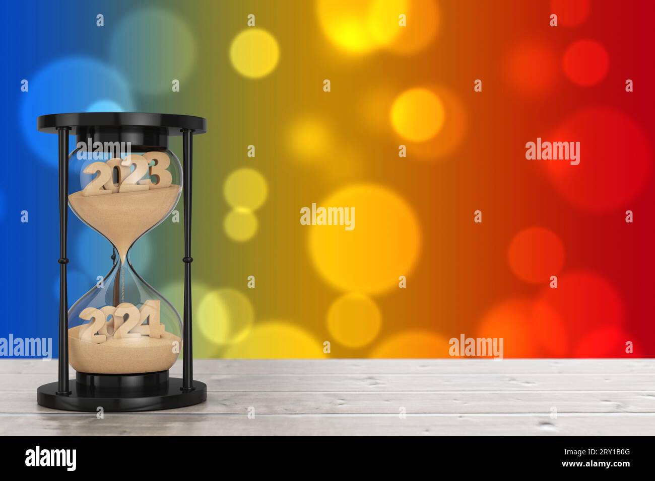 New 2024 Year Concept. Sand Falling in Hourglass Taking the Shape from ...