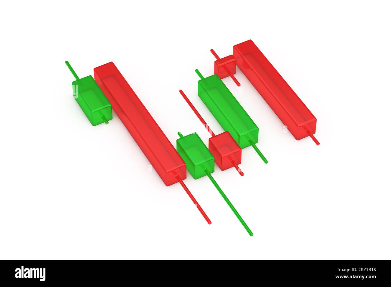 Glass Green and Red Trading Financial Candlesticks Pattern Chart on a ...