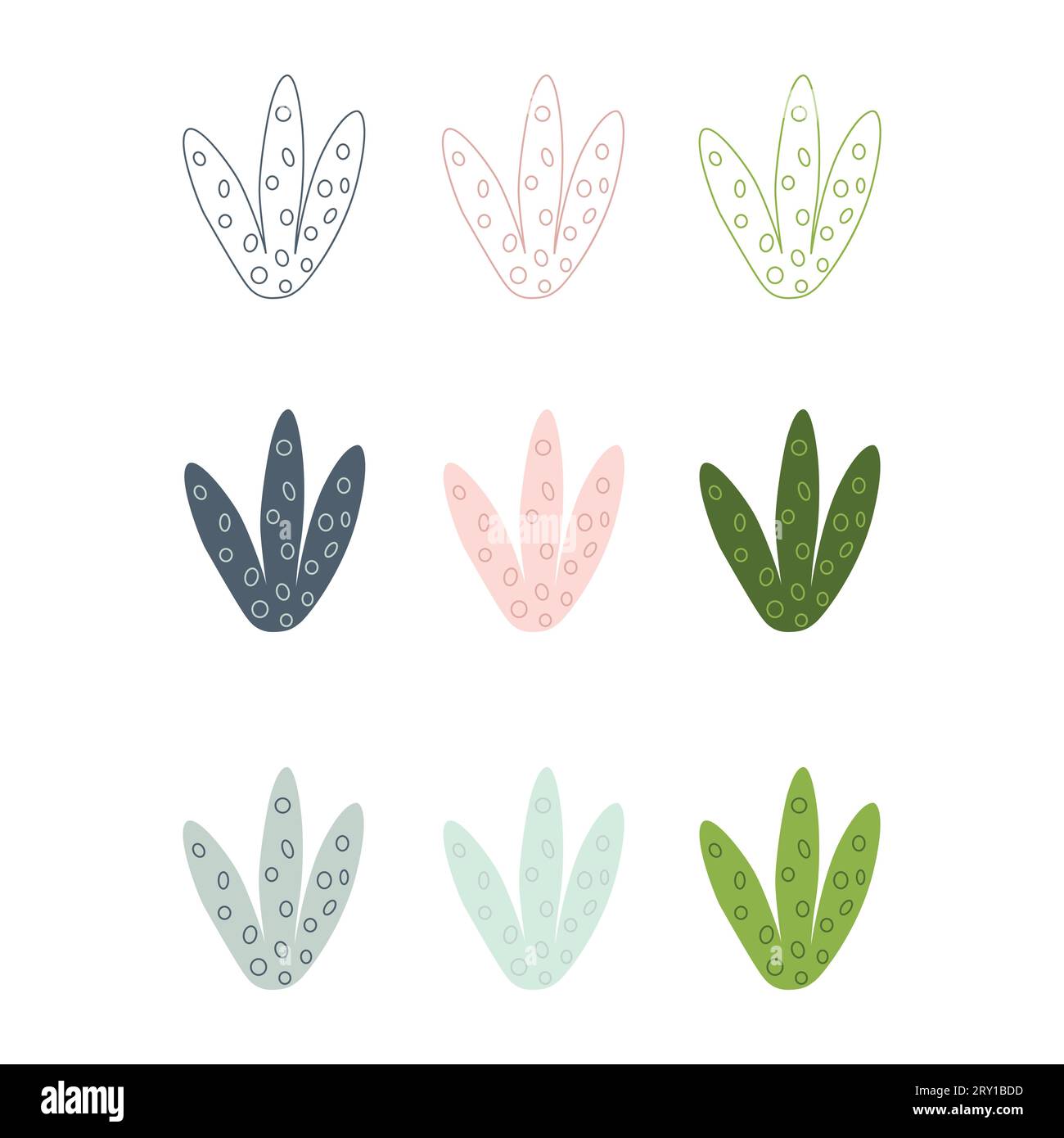 Abstract Seaweed Shape Aesthetic Element Vector Illustration Stock ...