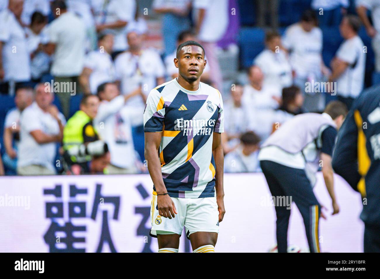 David Alaba (Real Madrid) warm up before the football match of Spanish ...