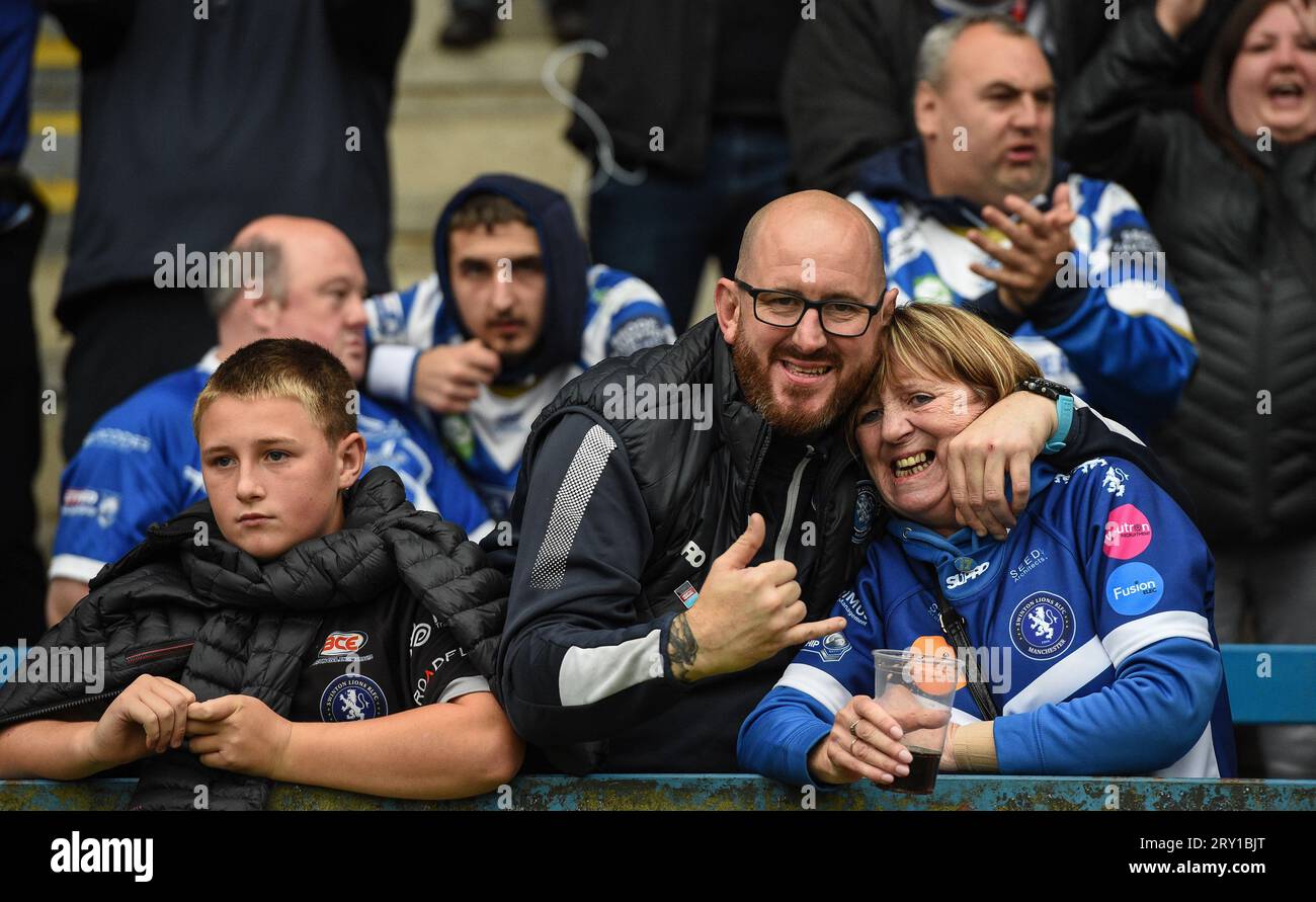 Halifax, England - 24th September 2023 Swinton Lions fans. Rugby League ...