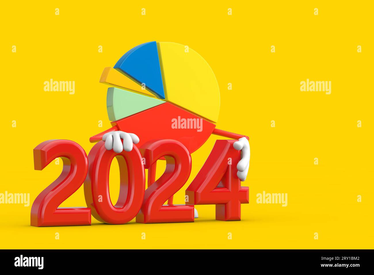 Info Graphics Business Pie Chart Character Person with Red 2024 New ...