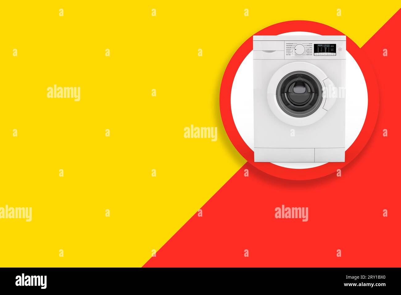 White Modern Washing Machine Label Tag with Free Space for Your Design ...