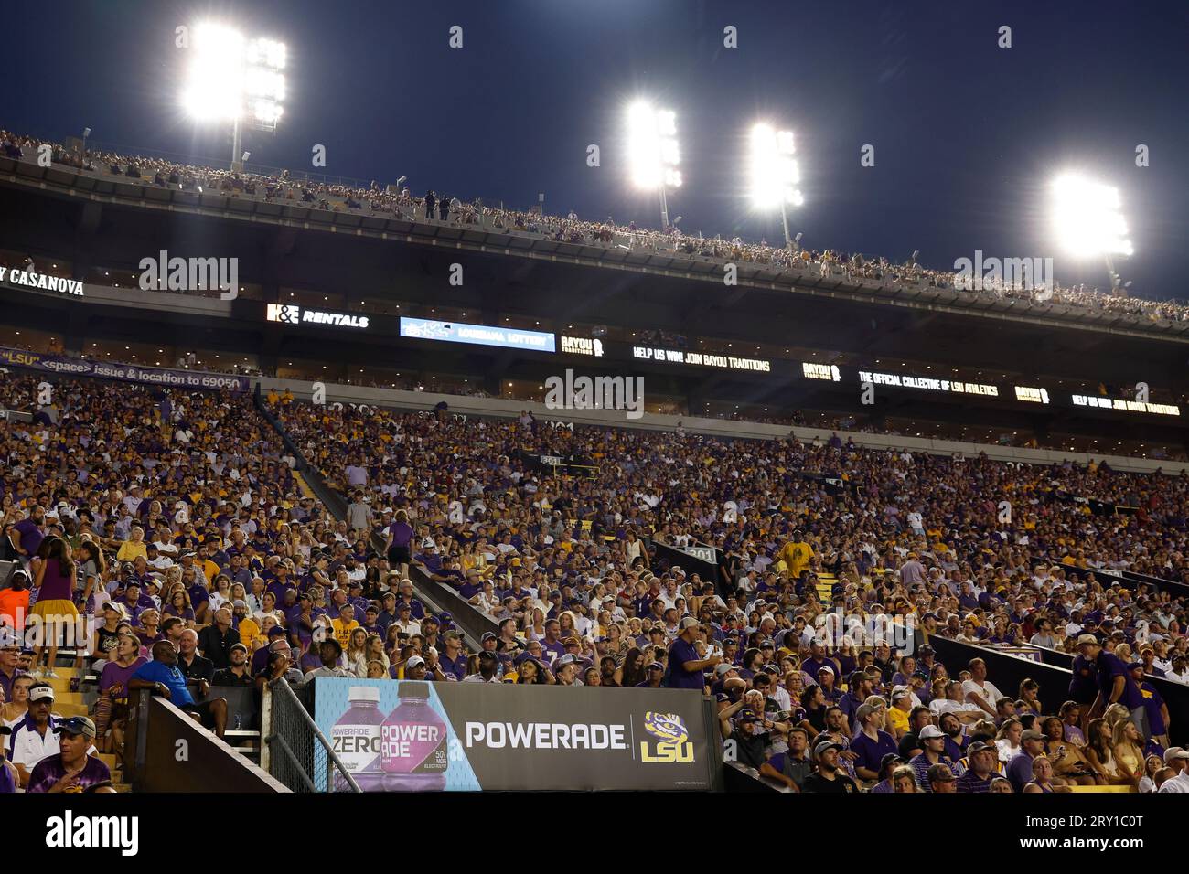A Powerade advertisement or sign at an entrance to the field at Tiger ...