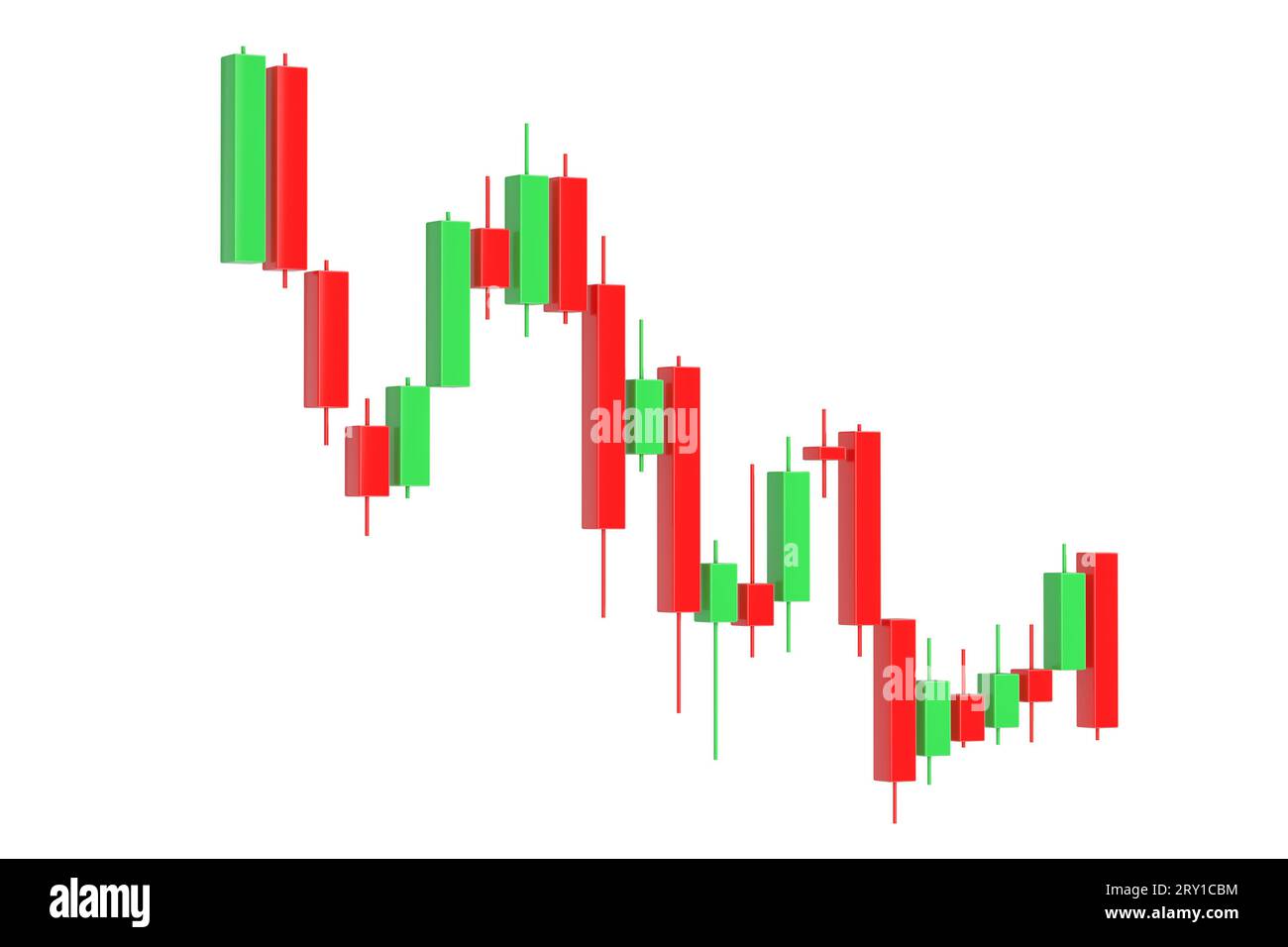Green and Red Trading Financial Candlesticks Pattern Chart on a white ...