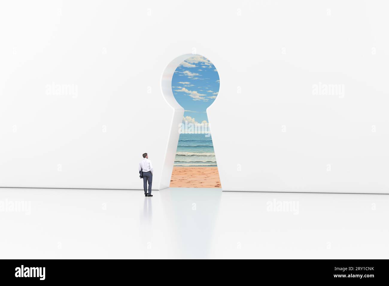 Dreams, Success, Opportunity and Career Concept. Back View of ...