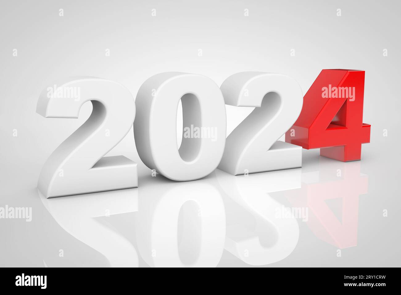 New Year 2024 3d Sign on a grey background. 3d Rendering Stock Photo ...