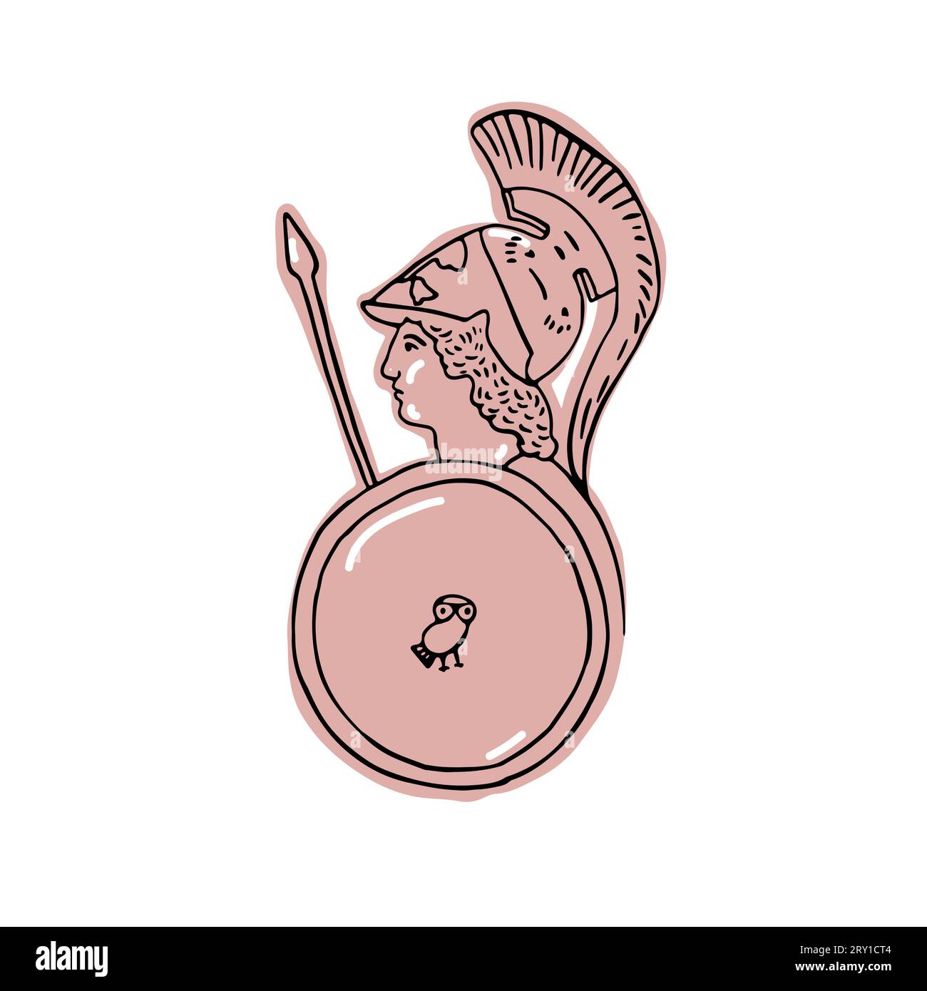 Pink Modern Trendy Ancient Greek Statue Of Rome warrior Stock Vector ...