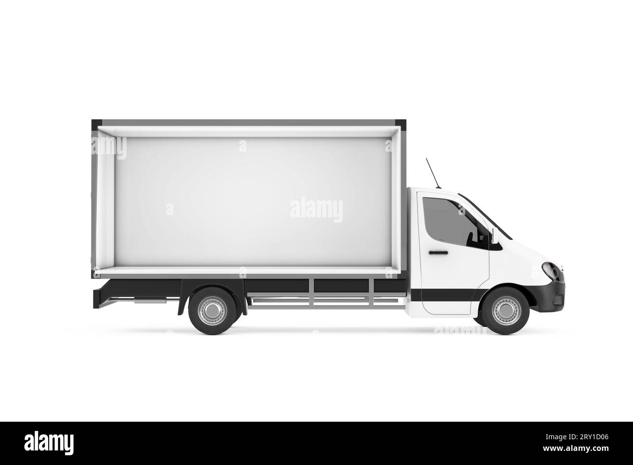 Empty Freight Compartment in Cargo Van Minibus on a white background ...