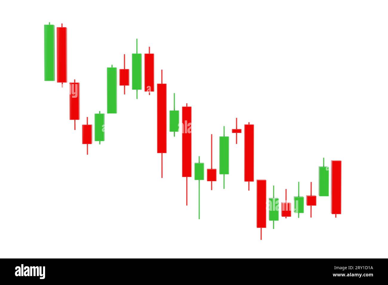 Green and Red Trading Financial Candlesticks Pattern Chart on a white ...