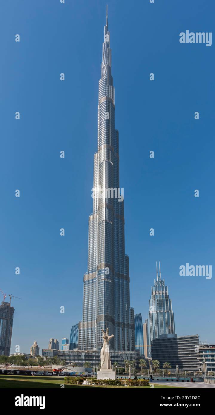 Dubai, United Arab Emirates, March 10th, 2017. Vertical shot of iconic ...