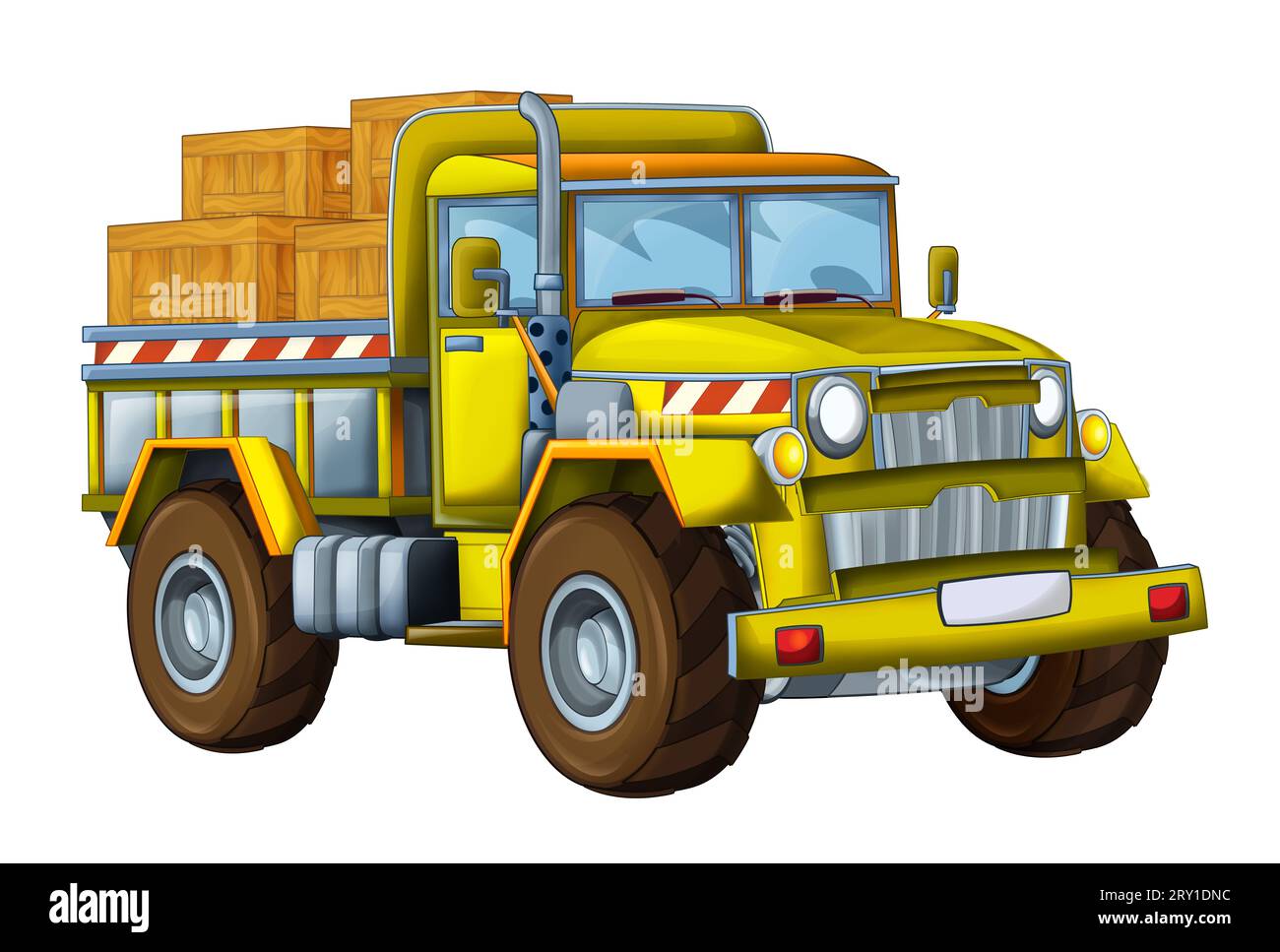 cartoon cargo truck for industrial usage illustration for children ...