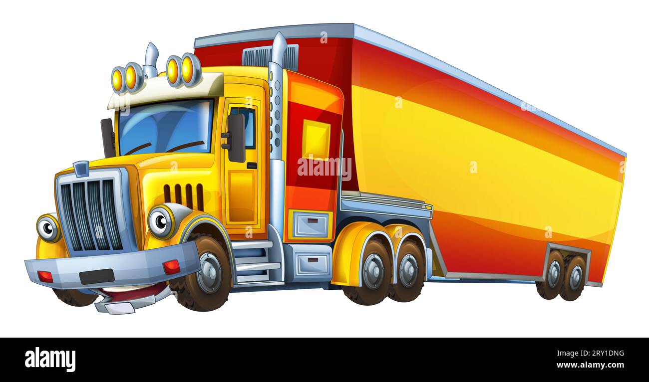 cartoon cargo truck for industrial usage illustration for children ...