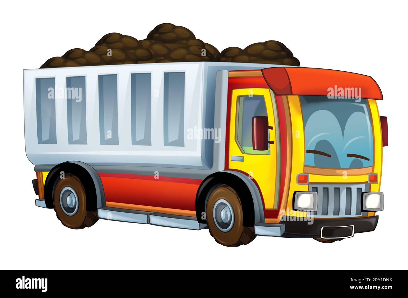 cartoon cargo truck for industrial usage illustration for children ...