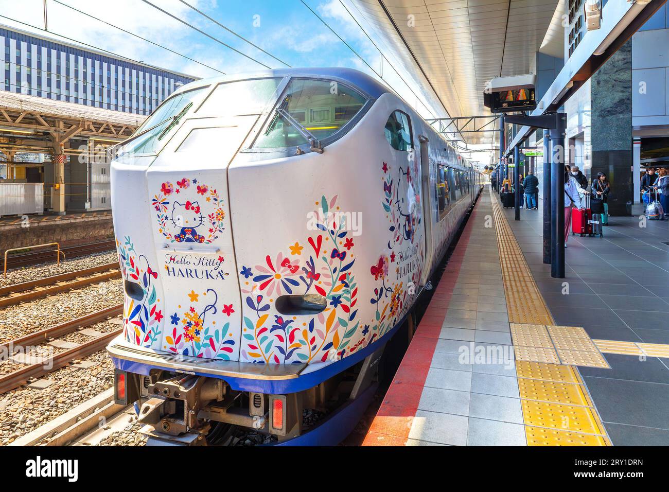 Osaka, Japan - March 28 2023: Hello Kitty Haruka Express operated by JR ...