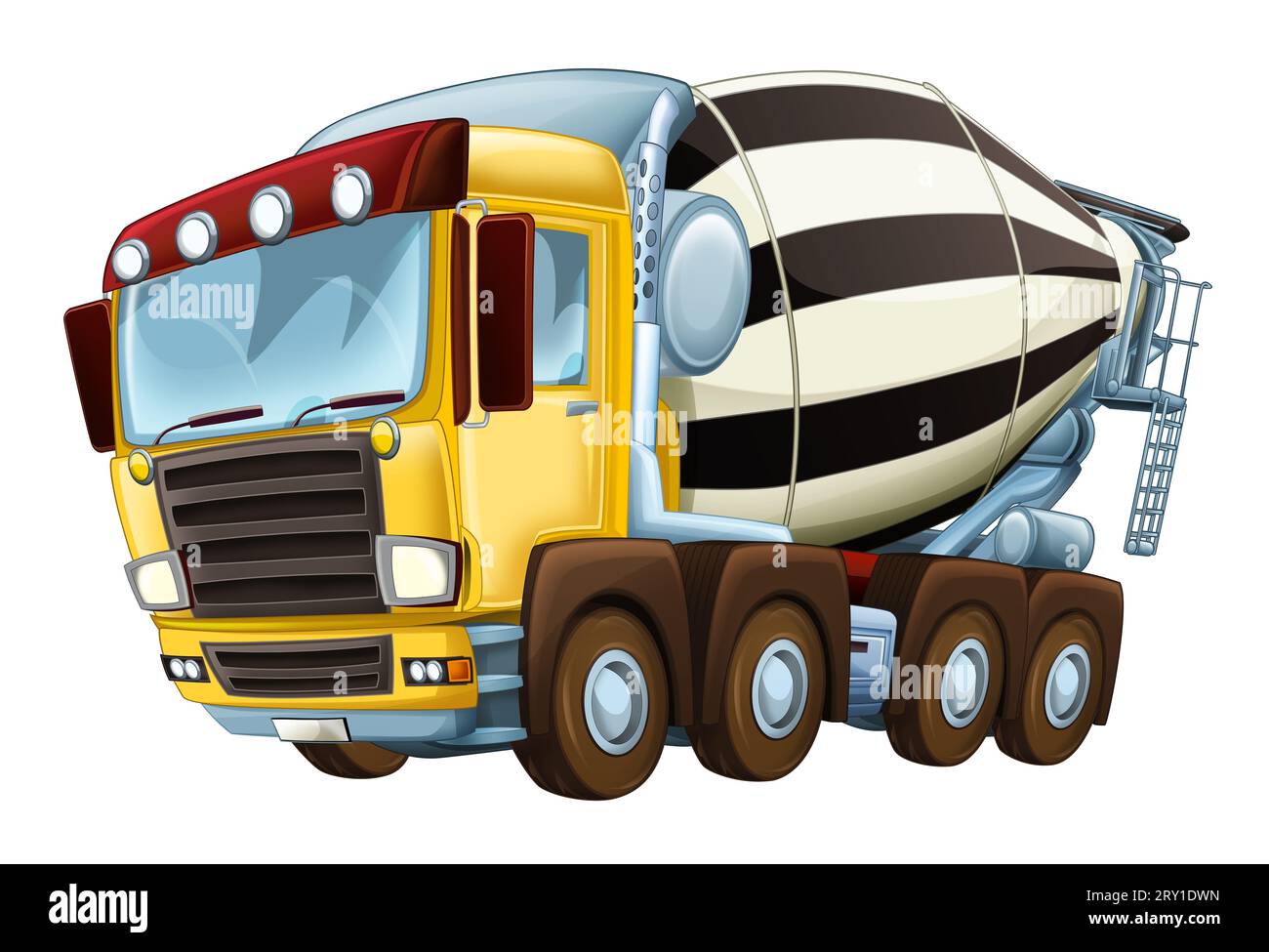 cartoon industry truck concrete mixer illustration for kids Stock Photo ...