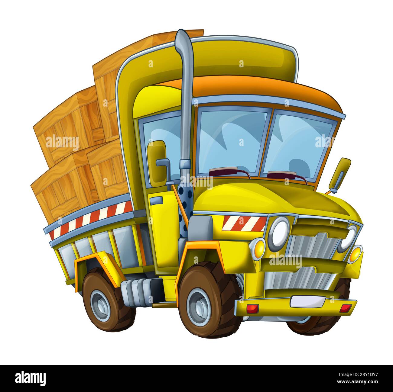 cartoon cargo truck for industrial usage illustration for children ...