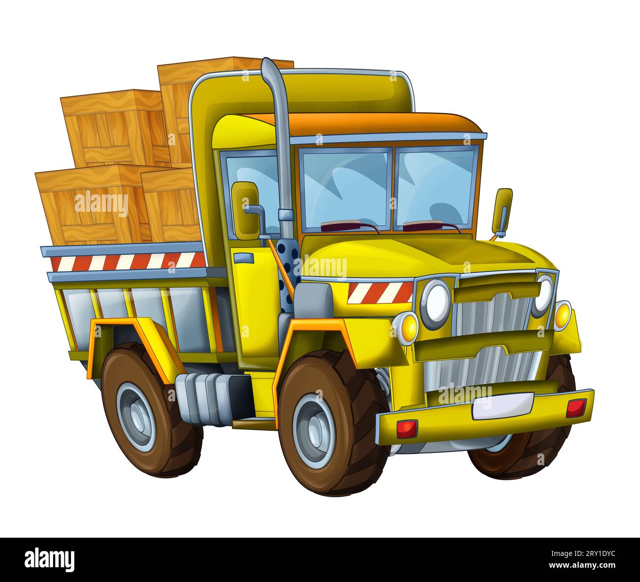 cartoon cargo truck for industrial usage illustration for children ...