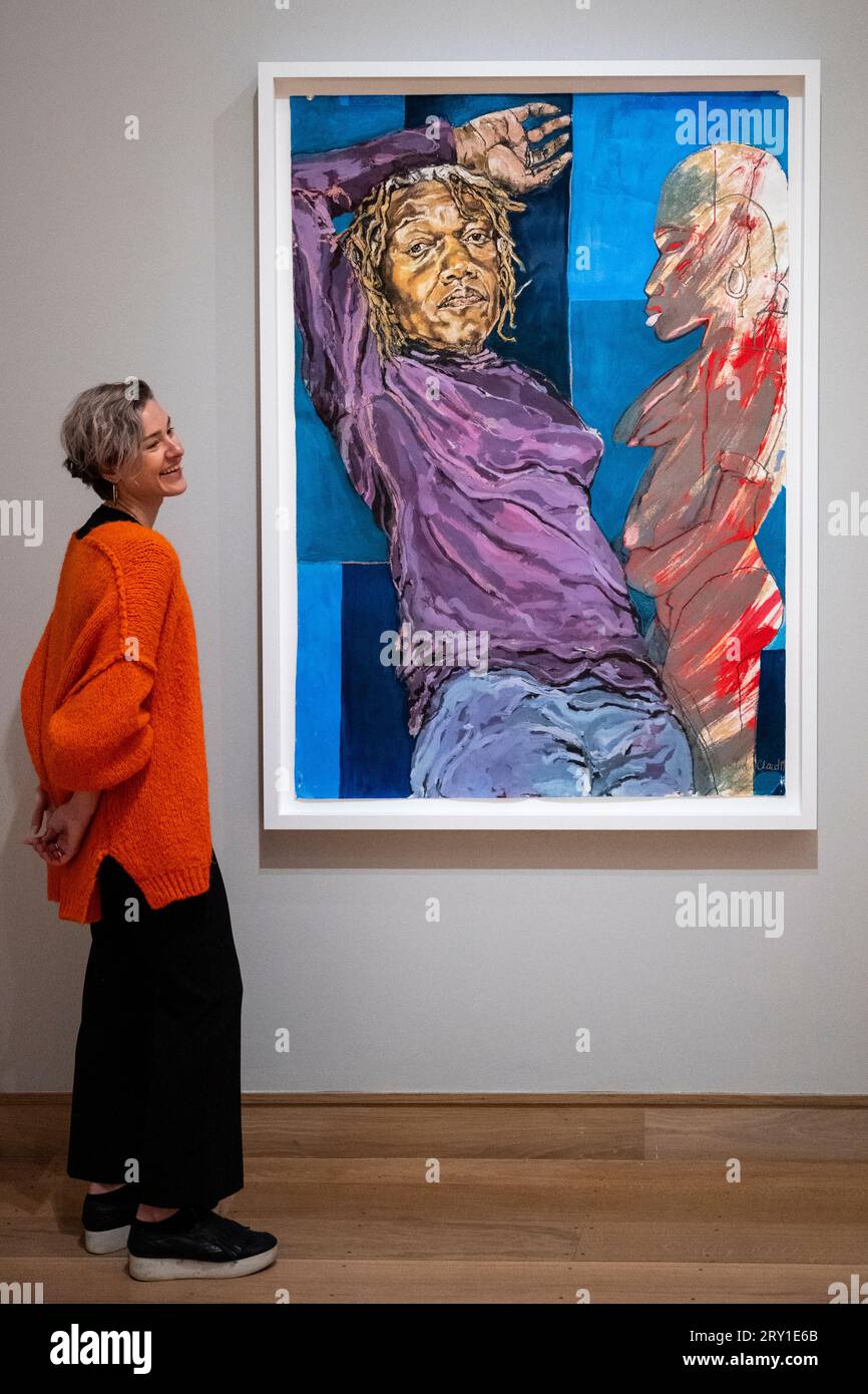 London, UK. 28 September 2023. A staff member views "Figure with ...