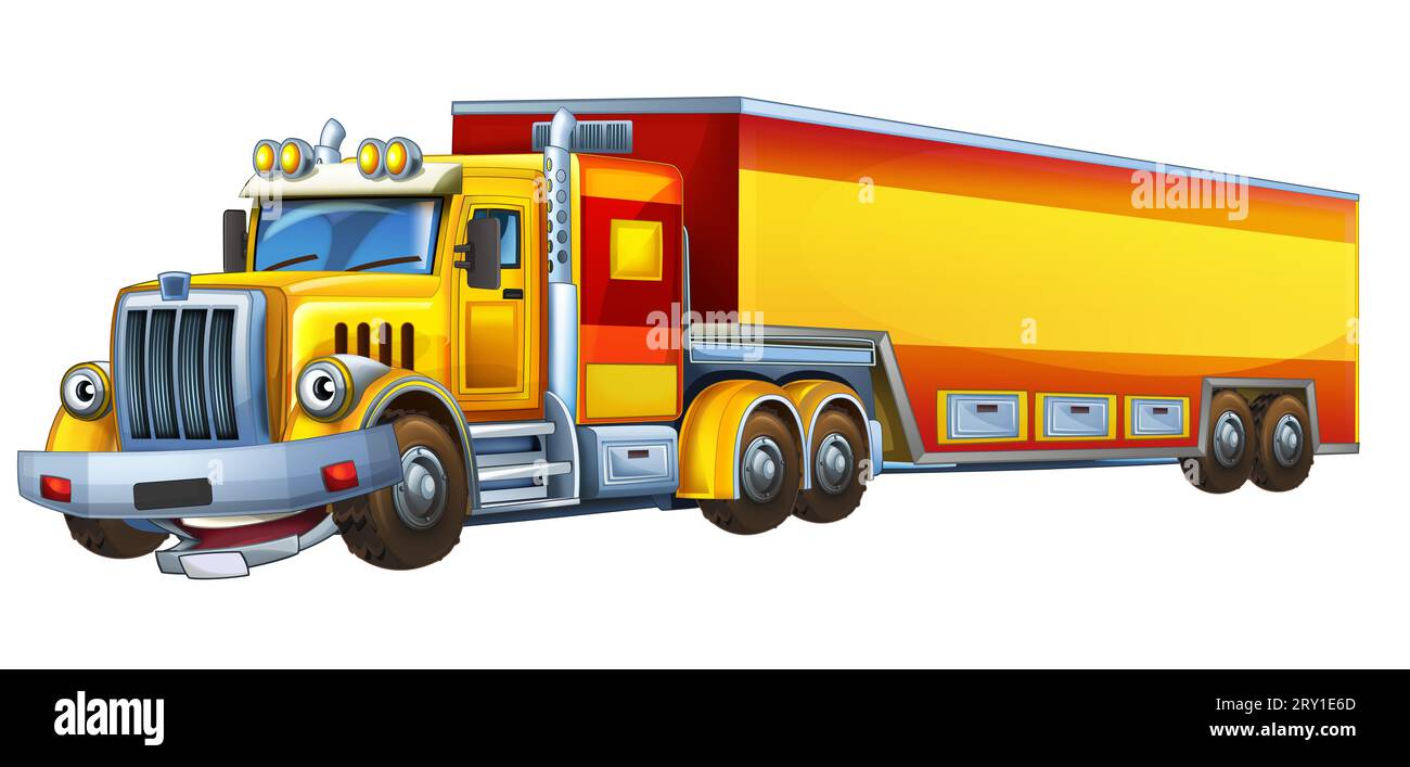 cartoon cargo truck for industrial usage illustration for children ...