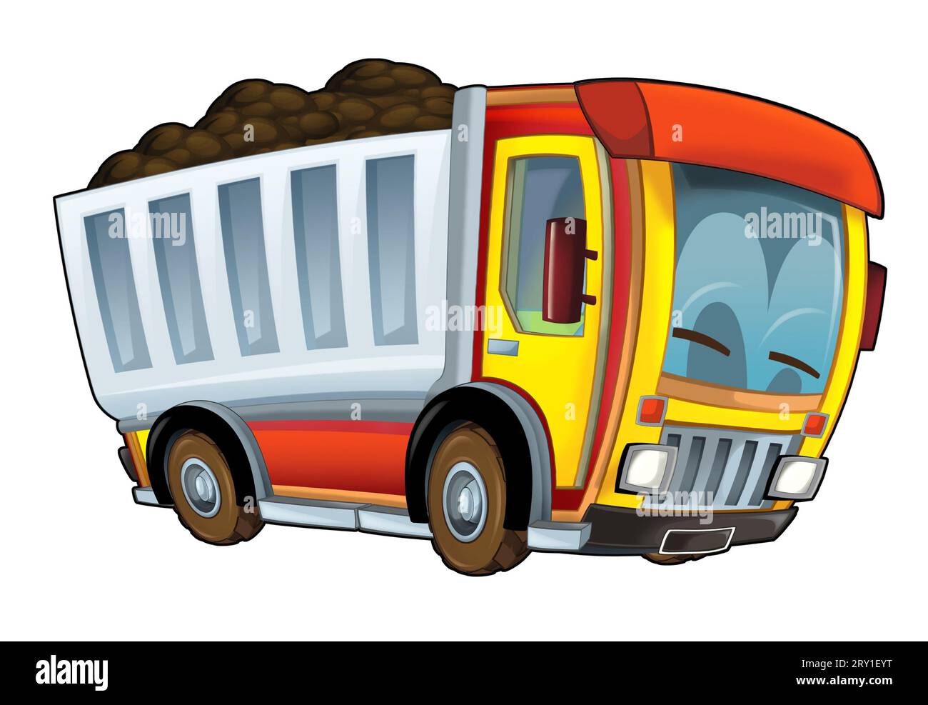 cartoon cargo truck for industrial usage illustration for children ...