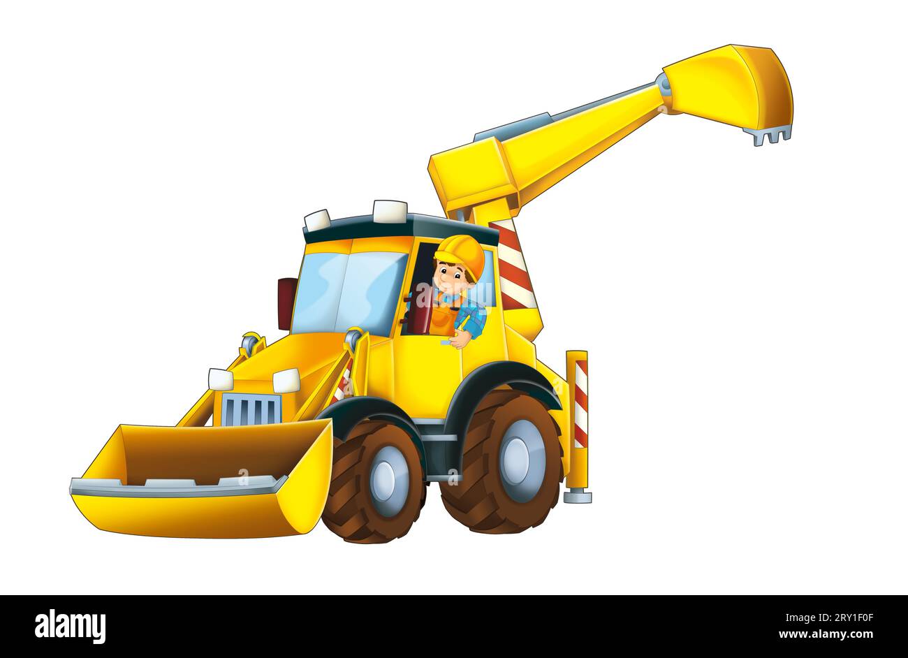 Cartoon Yellow Bulldozer Truck