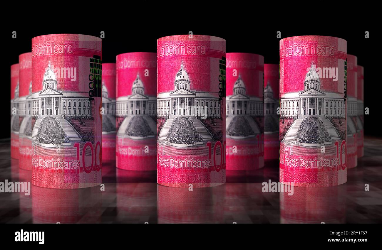 Dominican money Dominican Republic Peso money rolled 3d illustration ...