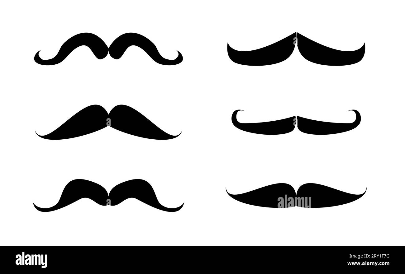Mustache icon set. Old style moustaches collection vector illustration ...