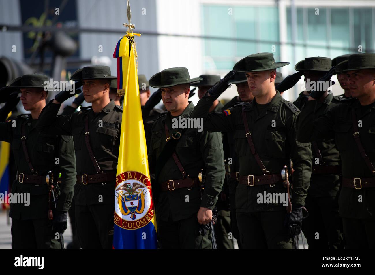 Colombian antinarcotics police during an event at the CATAM - Airbase ...