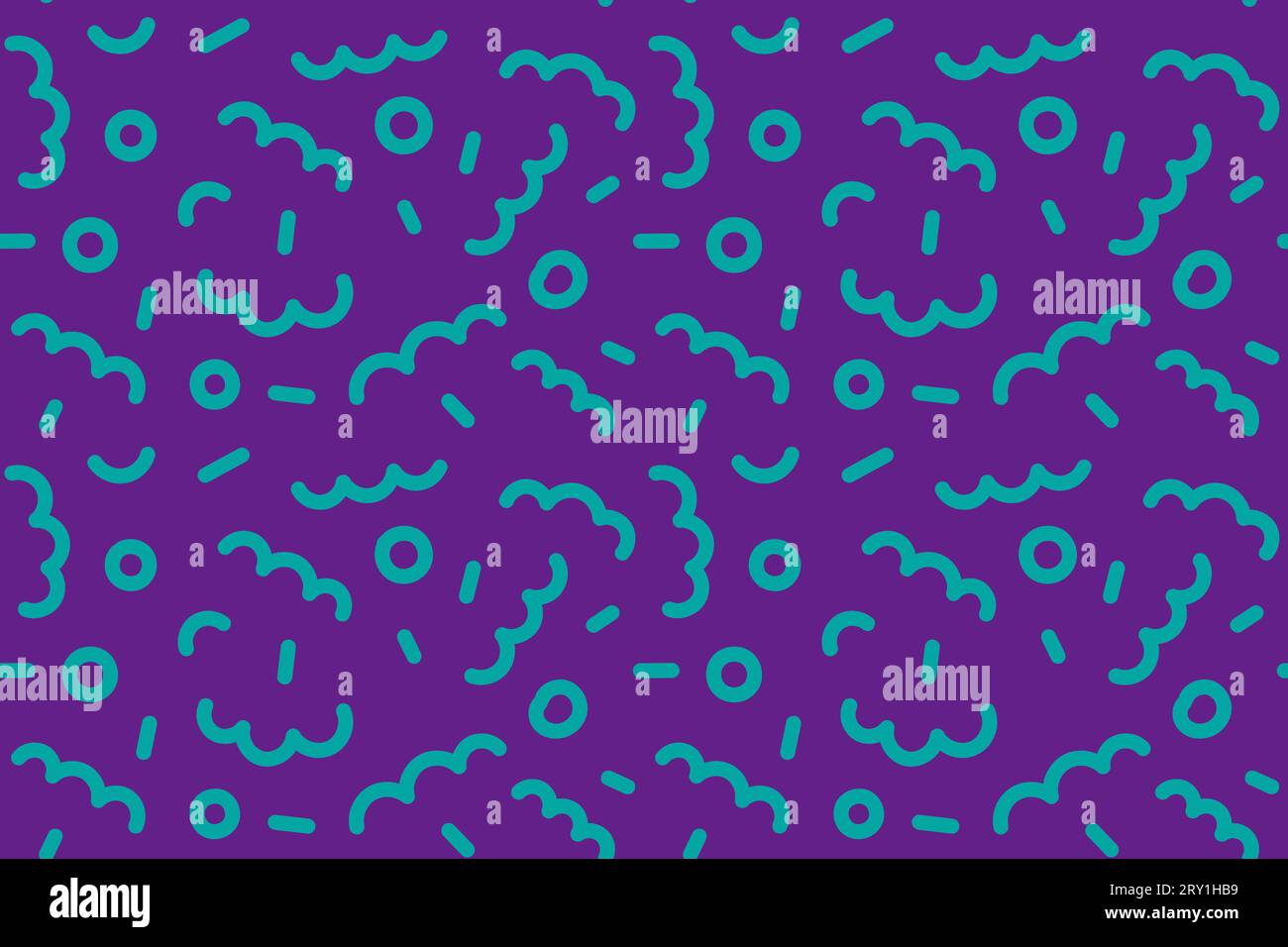 Creative cute squiggle print with colored abstract squiggles. Seamless ...