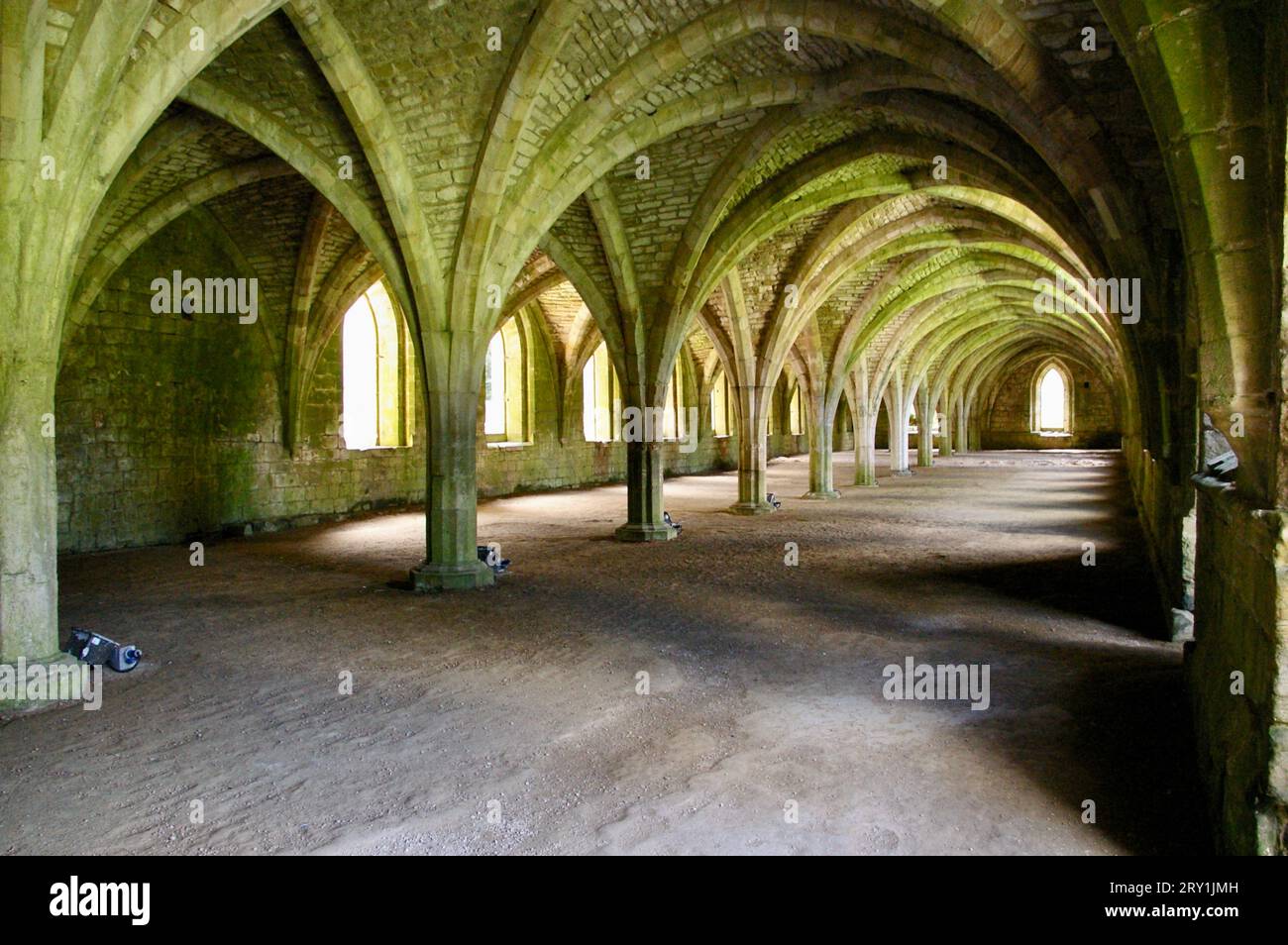 Stone Arched ceilings at Fountains Abbey, Founded in 1132. Aldfield ...
