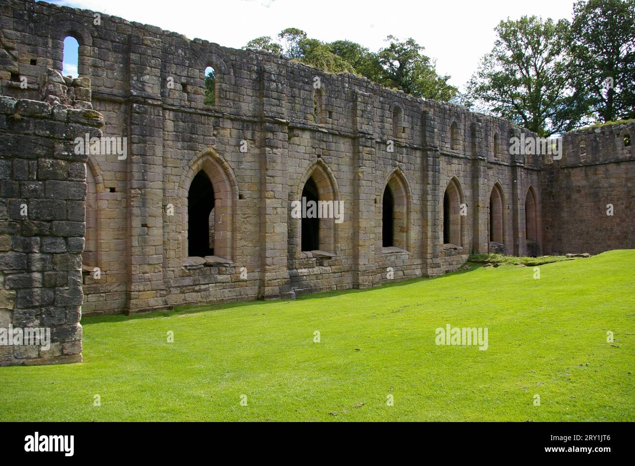 Fountains Abbey, a ruined Cistercian monastery in North Yorkshire ...