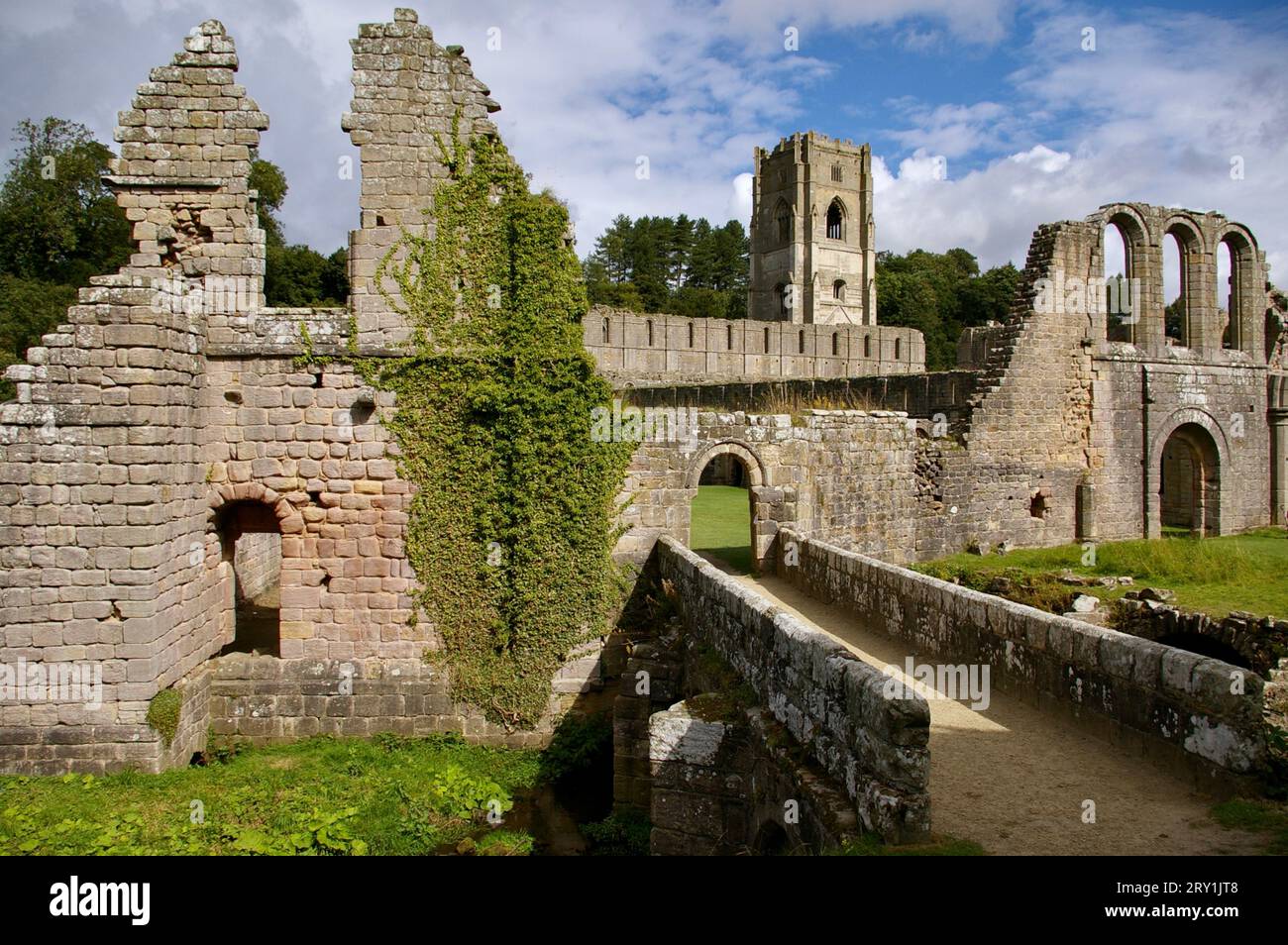 Fountains Abbey, a ruined Cistercian monastery in North Yorkshire ...