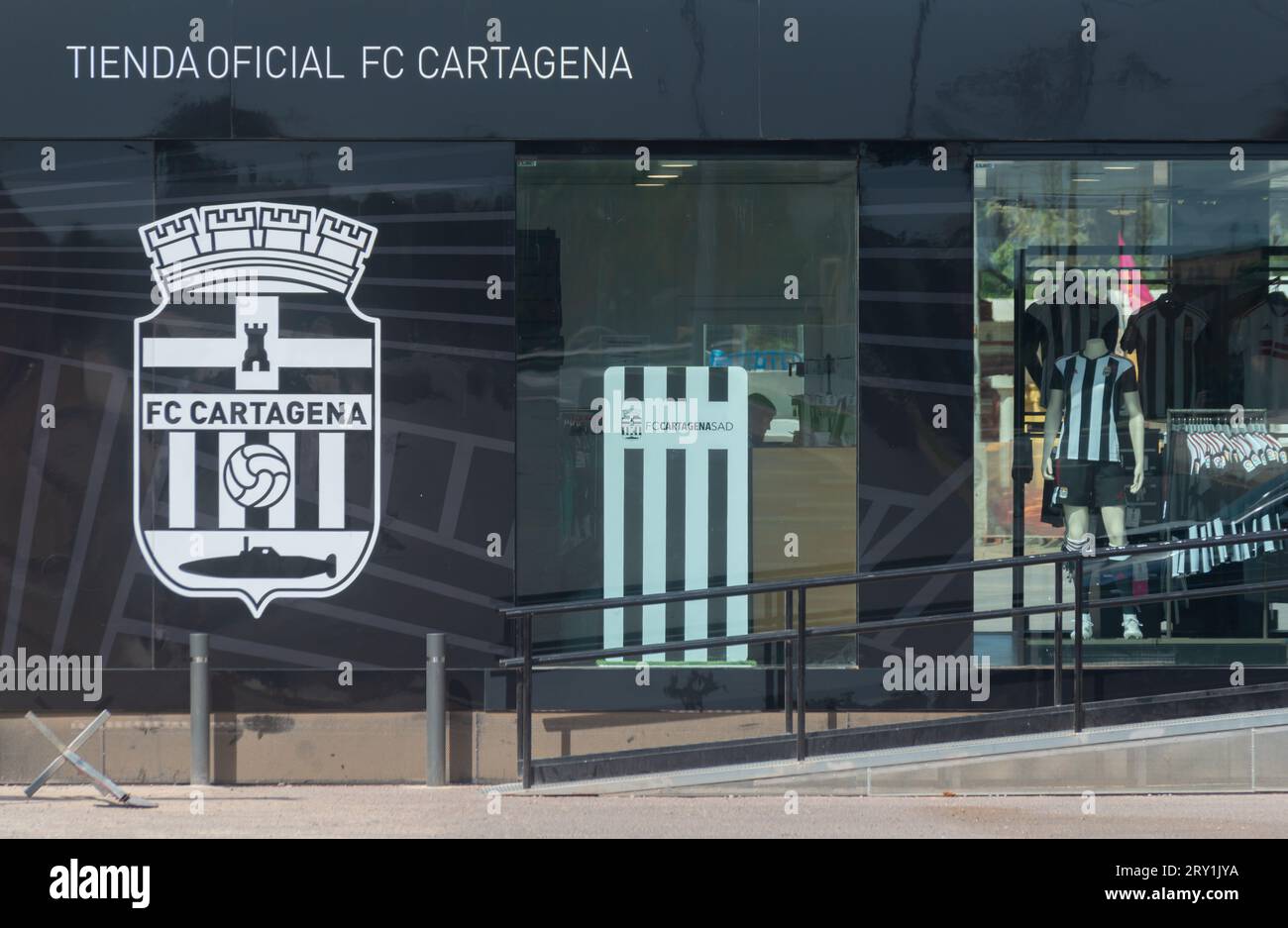 CARTAGENA, SPAIN - 19 SEPTEMBER 2022 Shop for football fans of the ...