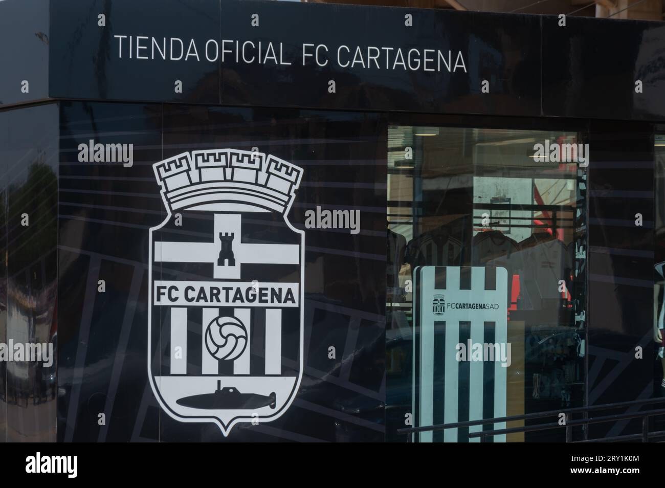 CARTAGENA, SPAIN - 19 SEPTEMBER 2022 Shop for football fans of the ...