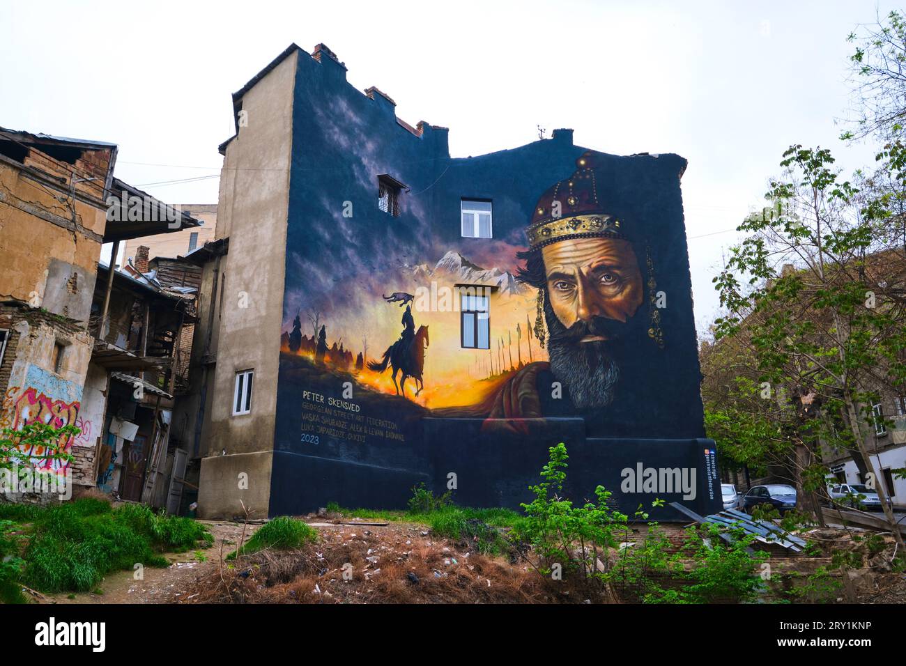 A huge mural on a building by famous Danish artist, Peter Skensved. In ...