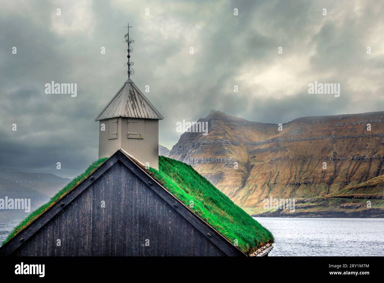 The picturesque village of Funningur in the Faroe Islands Stock Photo ...