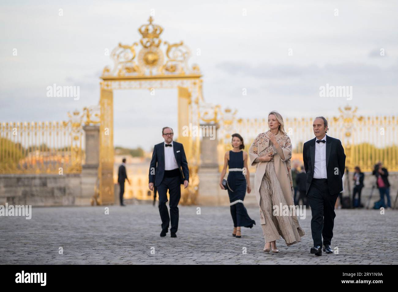 Delphine Arnault and Xavier Niel at the state banquet at the Palace of Versailles, near Paris ...