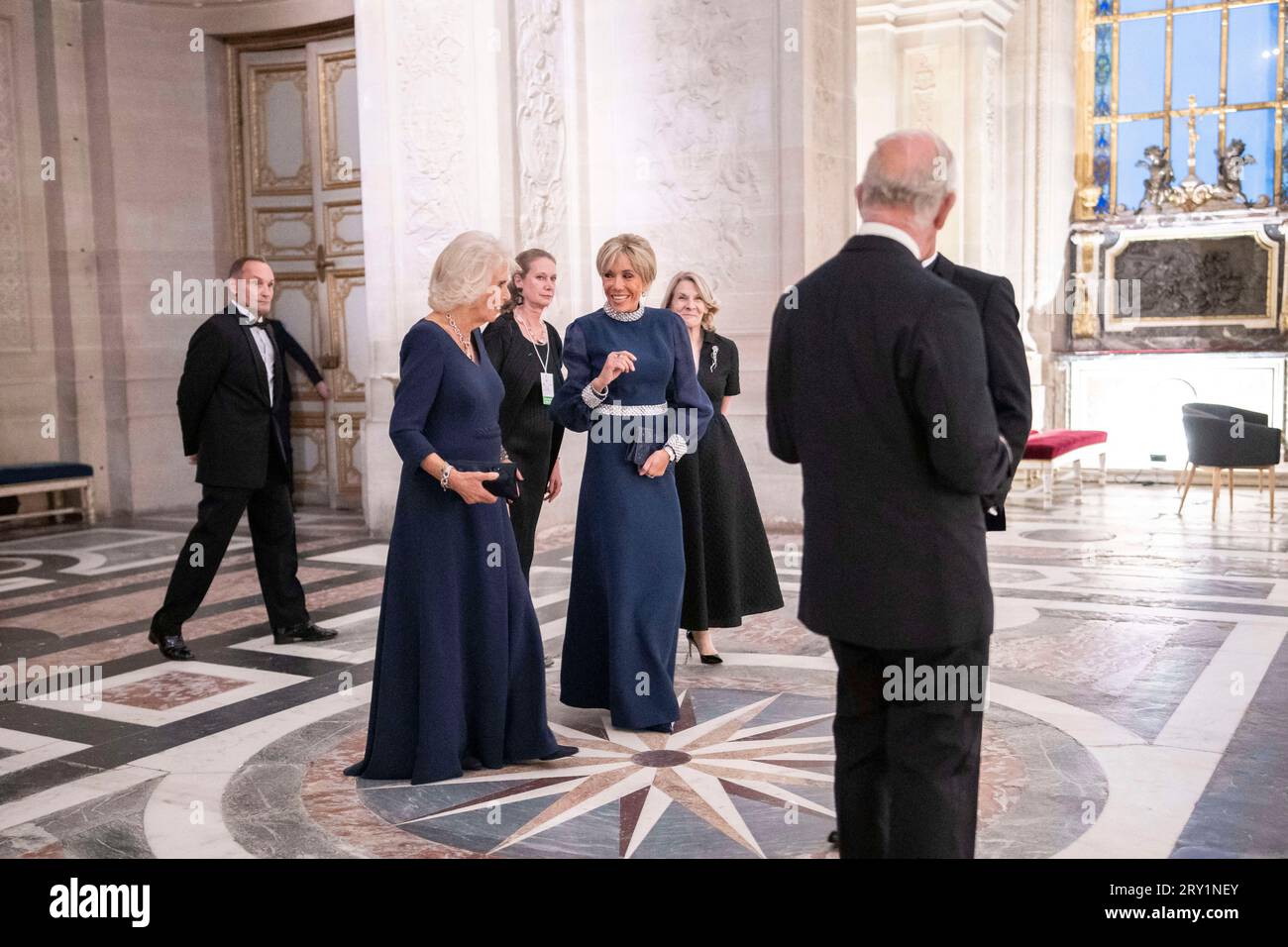 King Charles III, Queen Camilla, President Emmanuel Macron and wife ...