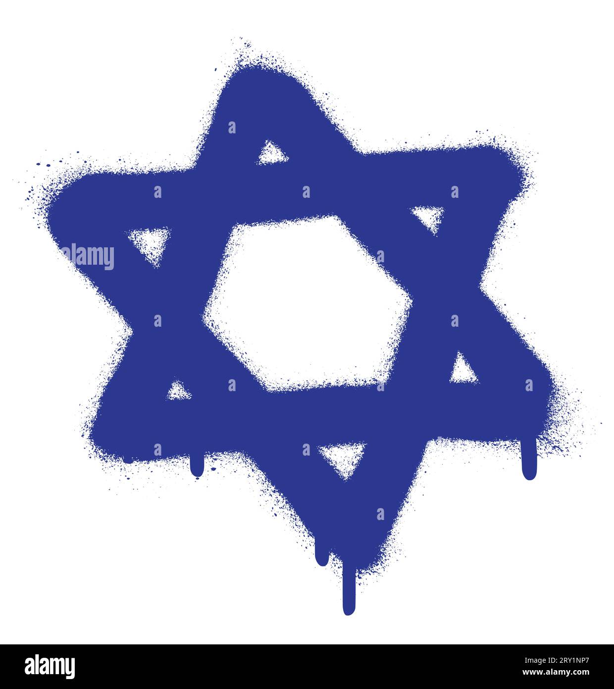 Isolated SIX-POINTED STAR. Jewish religious and national symbol. Spray ...