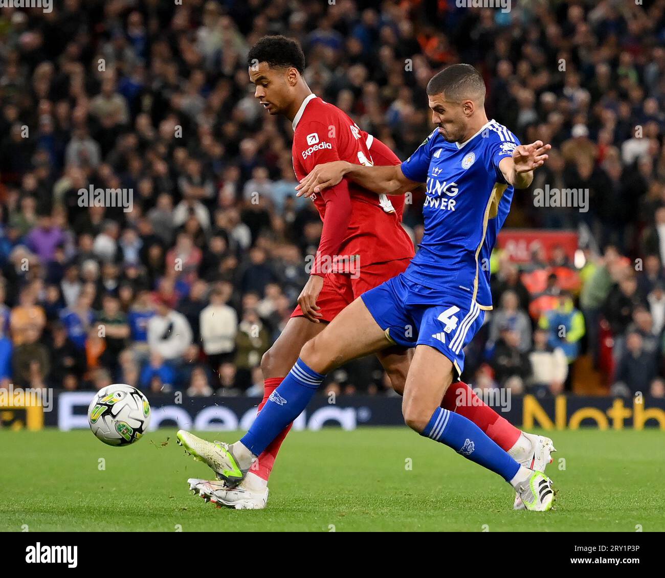 Liverpool, England, 27th September 2023. Conor Coady of Leicester City ...