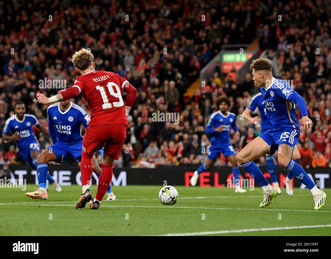 Liverpool, England, 27th September 2023. Harvey Elliott of Liverpool ...