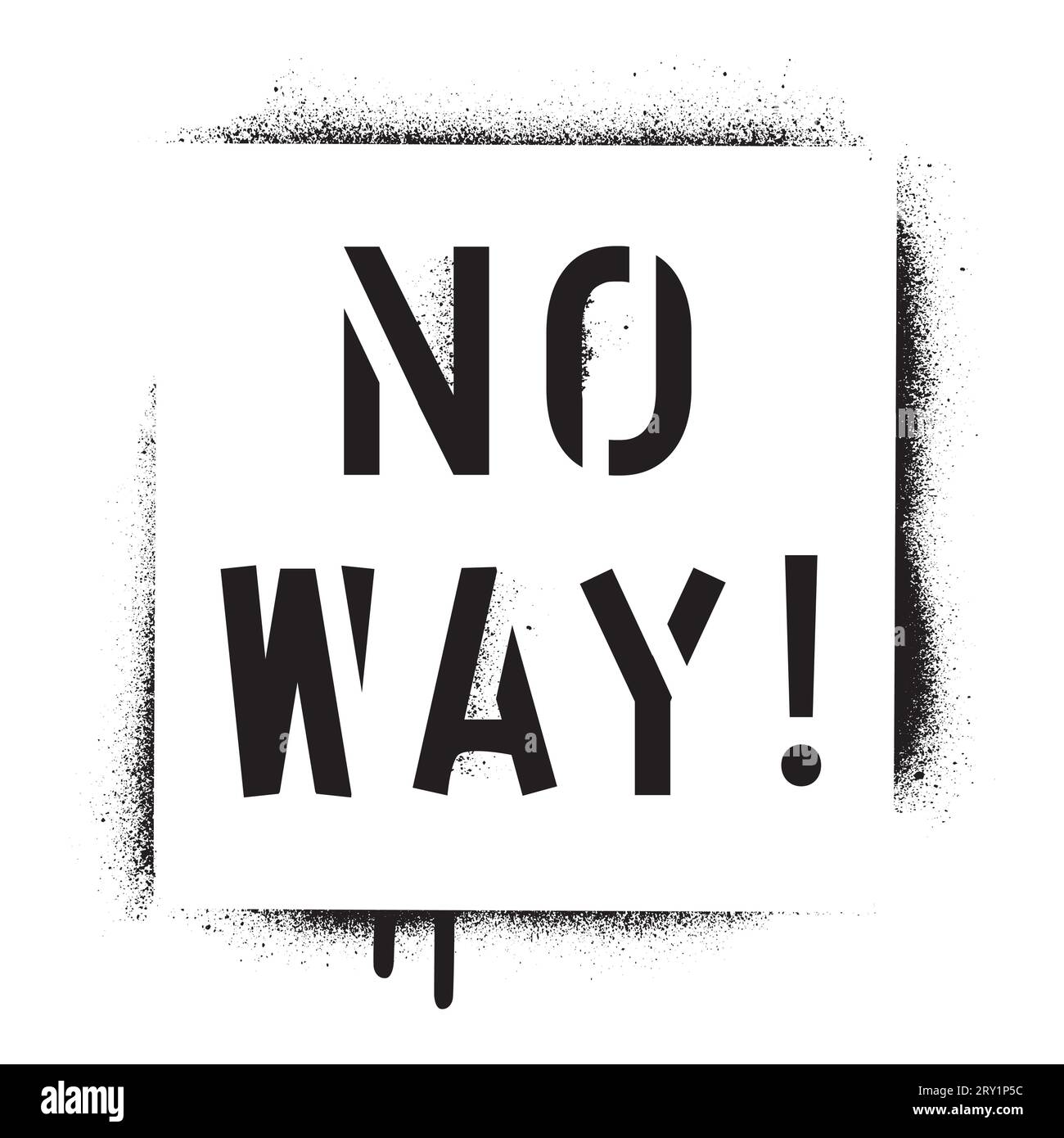 NO WAY spray graffiti stencil. White background Stock Vector Image ...
