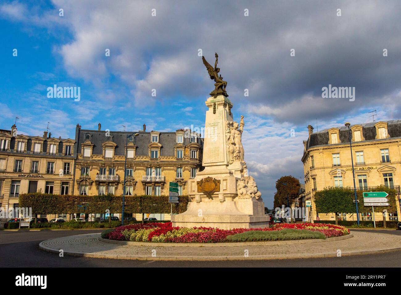 Europe, France, Grand-Est, Aisne, Soissons. Monument to the Defense of ...