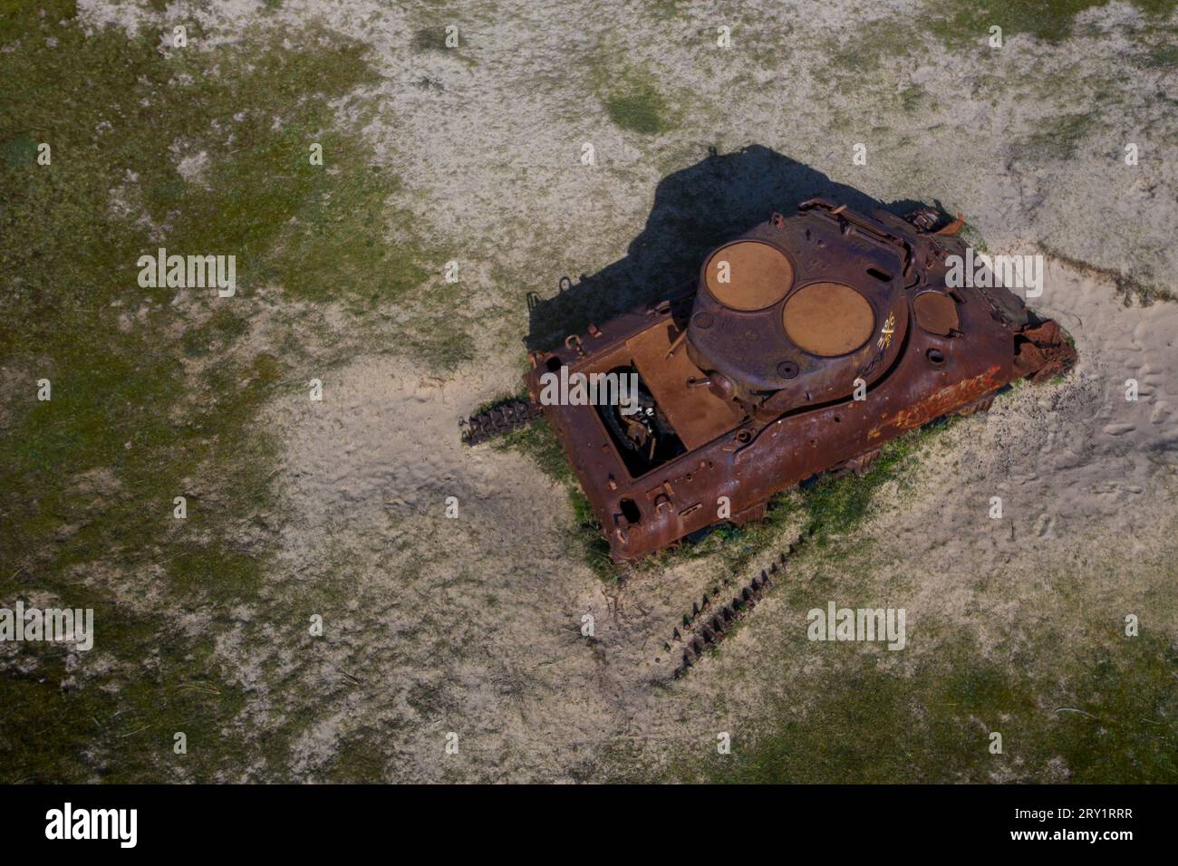 France, Manche, Cotentin. Old rusty tank Stock Photo - Alamy